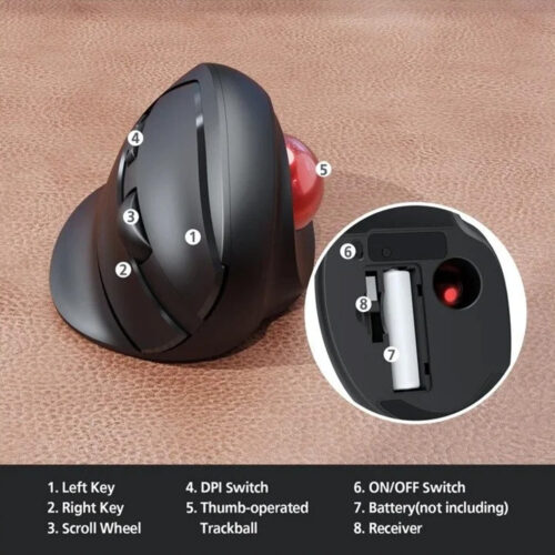 Micropack MP-V02W Silent, Vertical Trackball Wireless Mouse in Lebanon ...